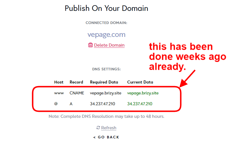 my domain is already mapped about a week but it still has no SSL – Brizy Help Center